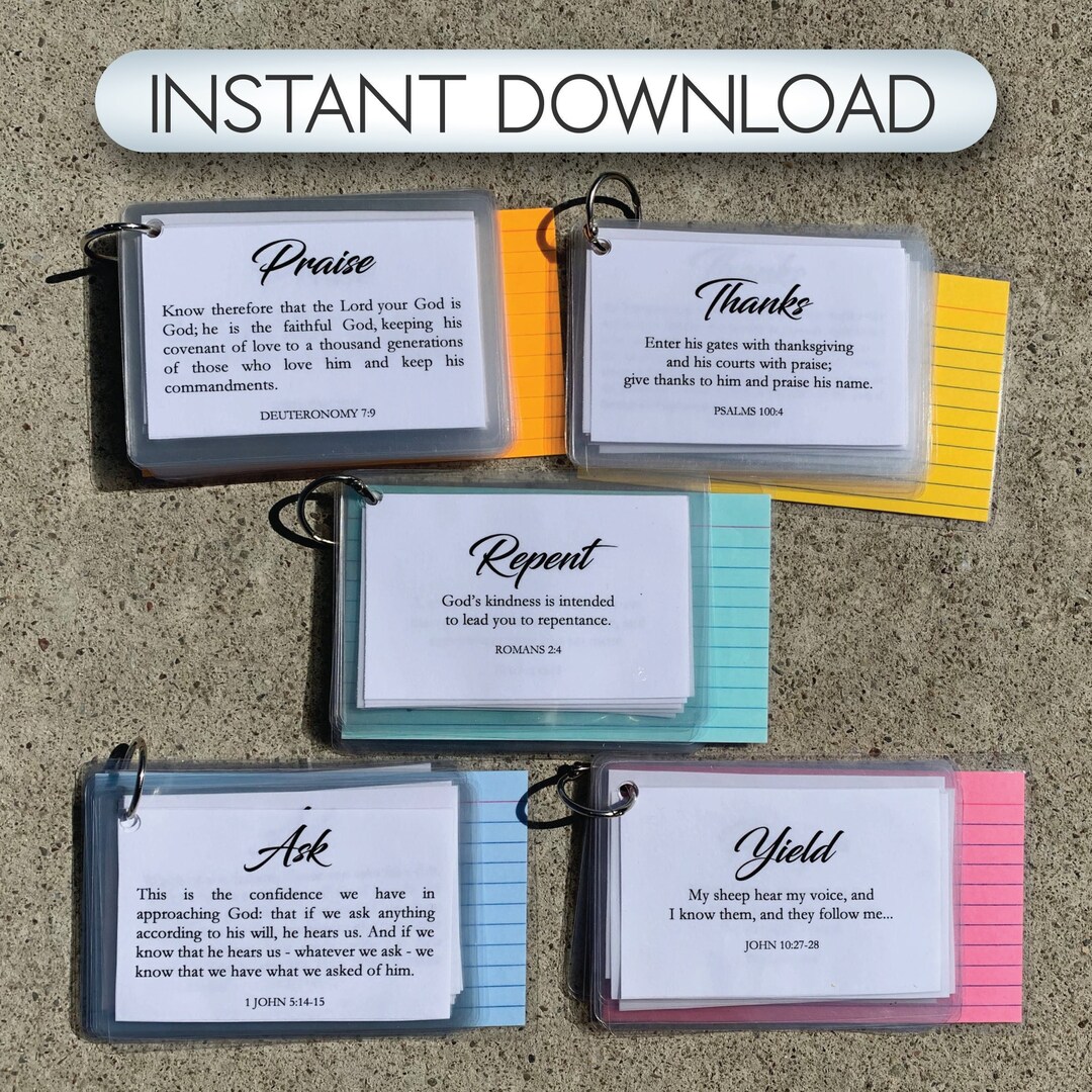 Scripture Prayer Cards - Digital Download - Etsy