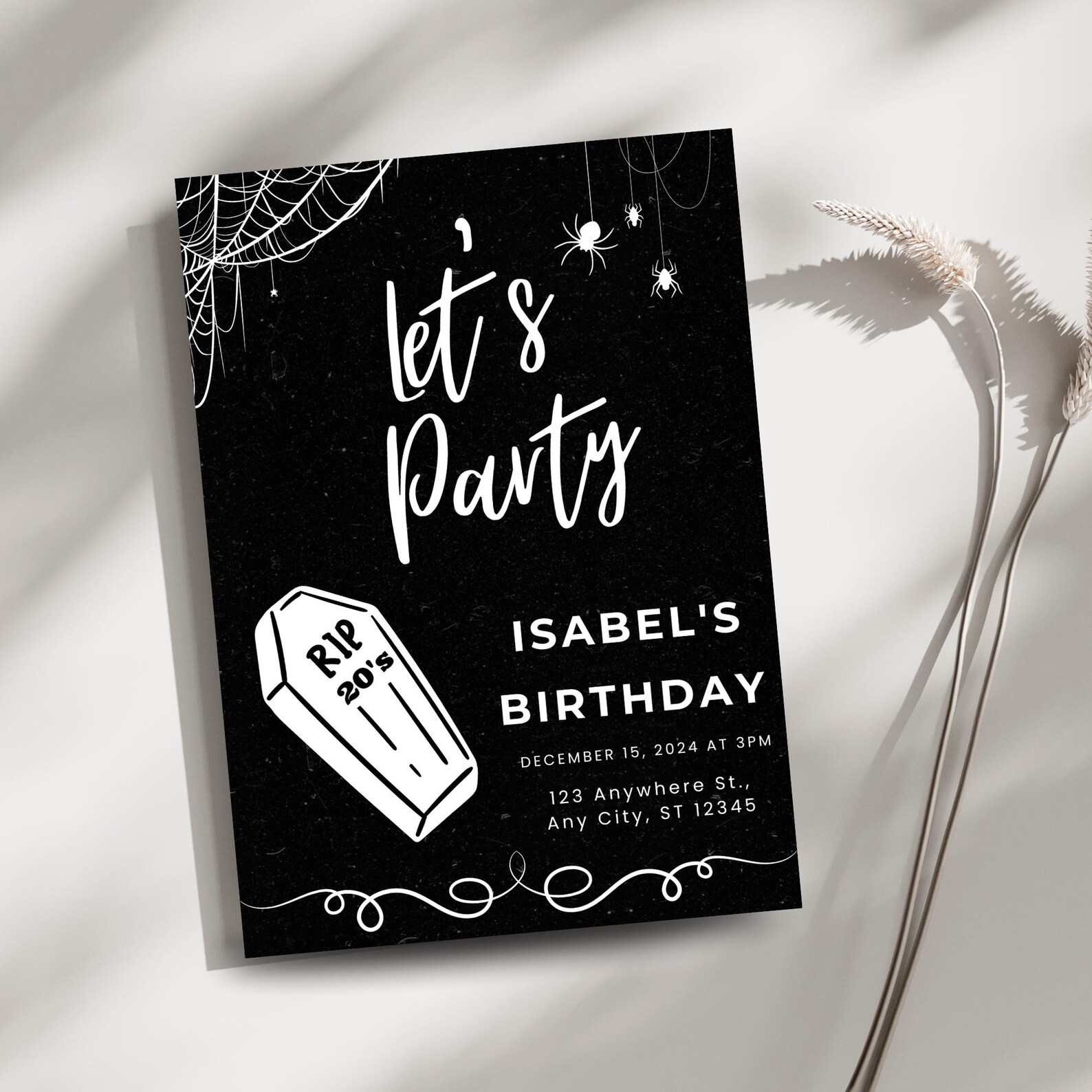Gothic Birthday Invitation Printable Gothic Invite EDITABLE Instant ...