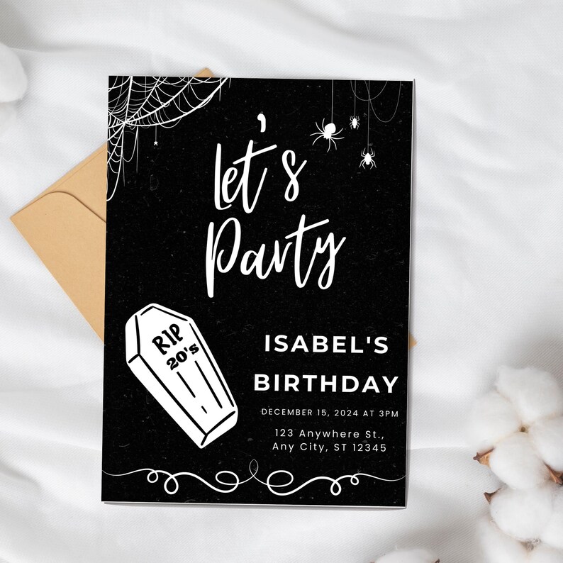 Gothic Birthday Invitation Printable Gothic Invite EDITABLE Instant ...