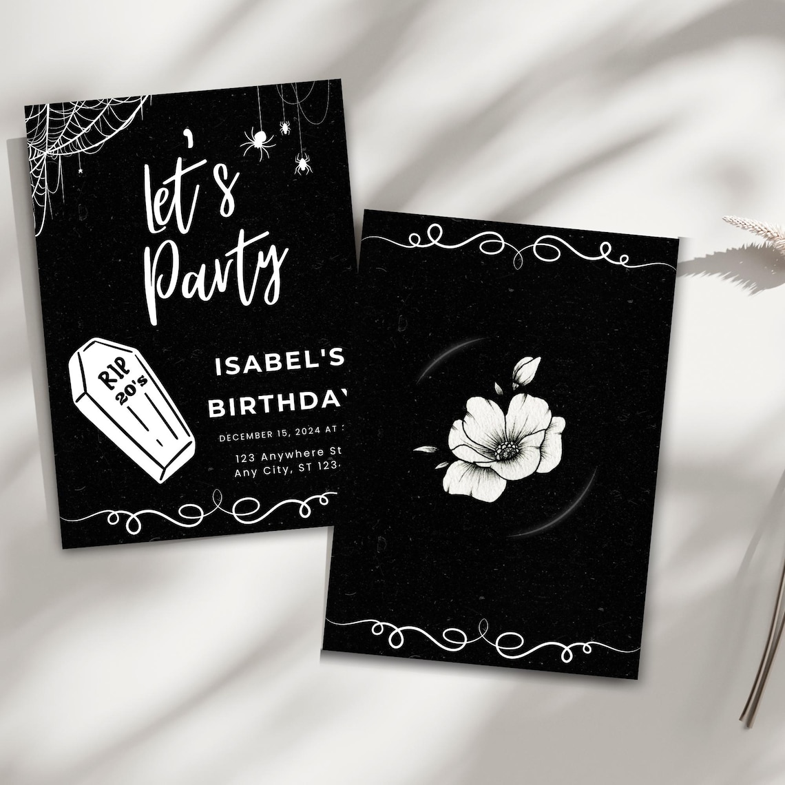 Gothic Birthday Invitation Printable Gothic Invite EDITABLE Instant ...