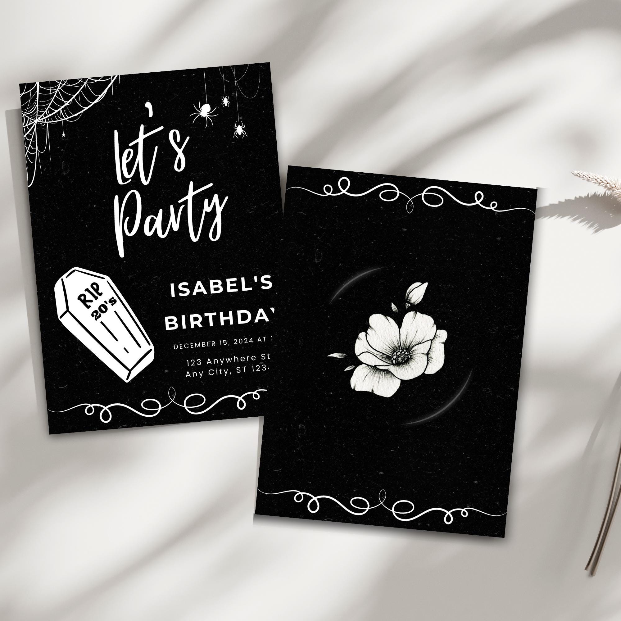 Gothic Birthday Invitation Printable Gothic Invite EDITABLE Instant ...