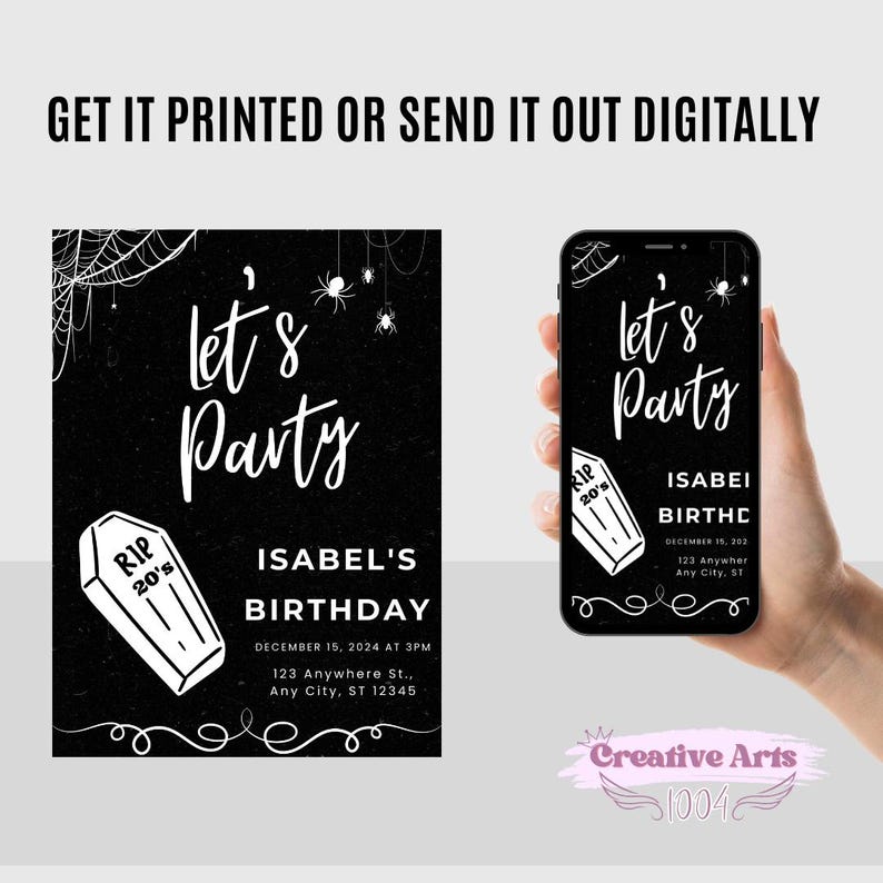 Gothic Birthday Invitation Printable Gothic Invite EDITABLE Instant ...