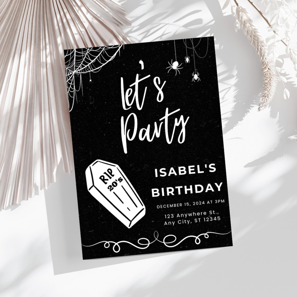 Gothic Birthday Invitation Printable Gothic Invite EDITABLE Instant ...