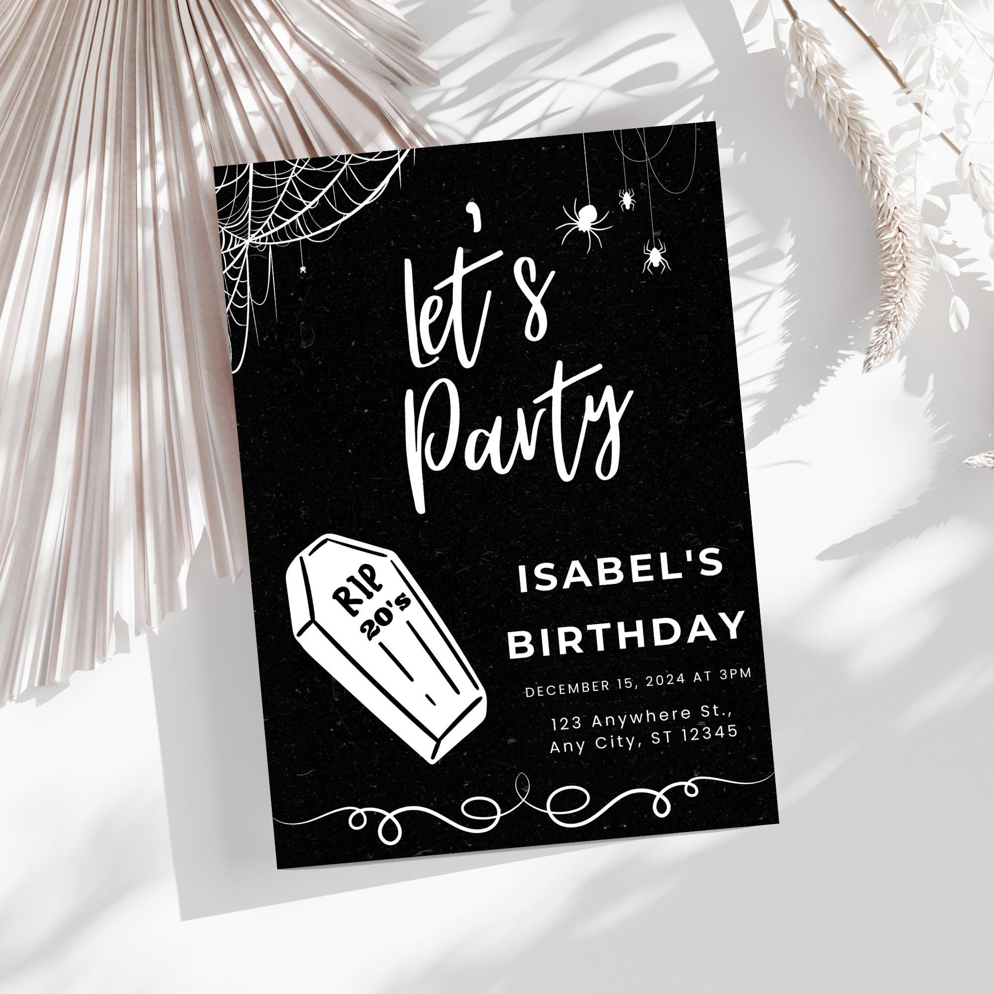 Gothic Birthday Invitation Printable Gothic Invite EDITABLE Instant ...