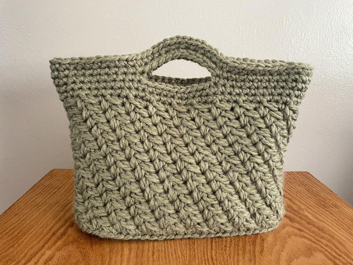 Bulky Diagonal Chevron Stitch Crochet Bag Pattern - Etsy