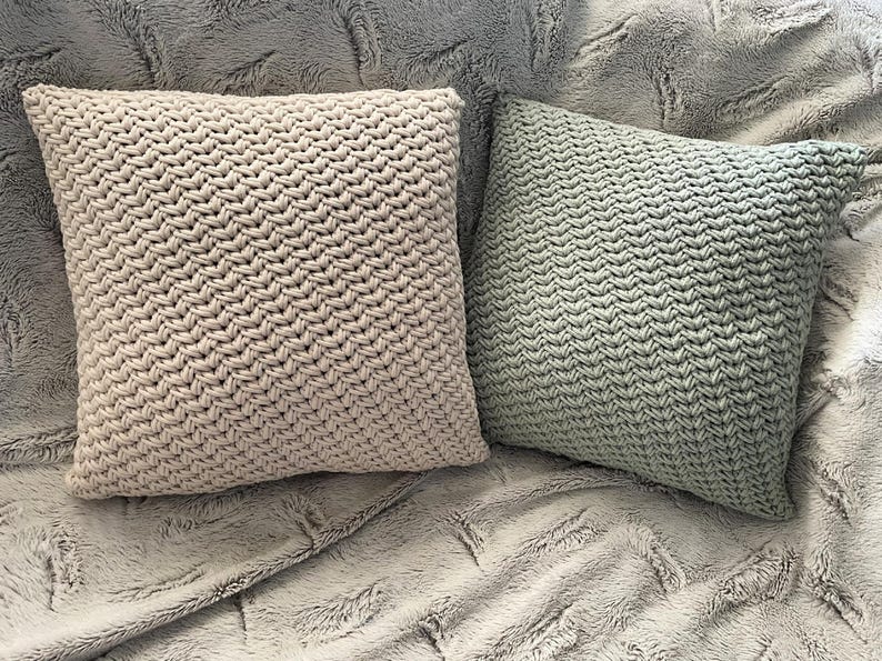 Diagonal Chevron Stitch Crochet Pillow Pattern - Etsy