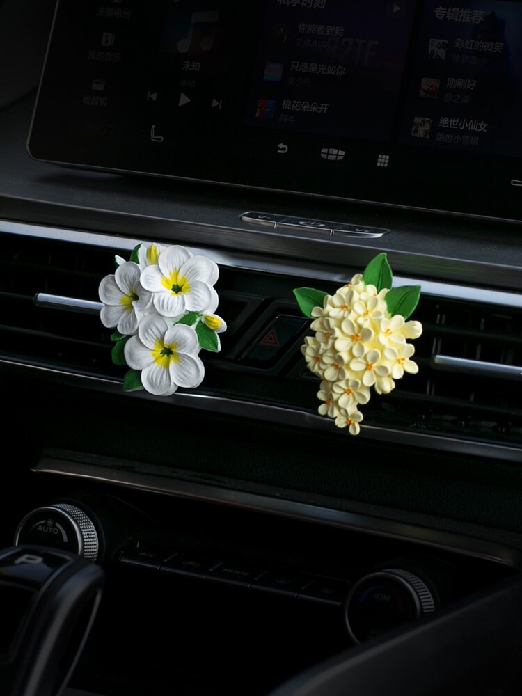 Flower Ceramic Essential Oil Diffuser for Car With Vent Clip for ...