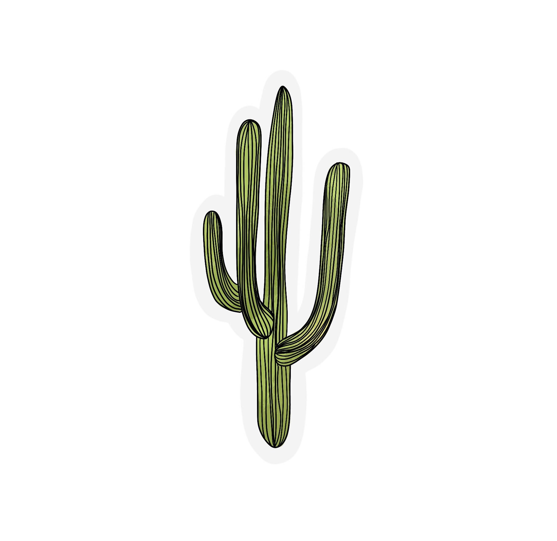 Saguaro Cactus Sticker Clear Cactus Sticker Waterproof - Etsy
