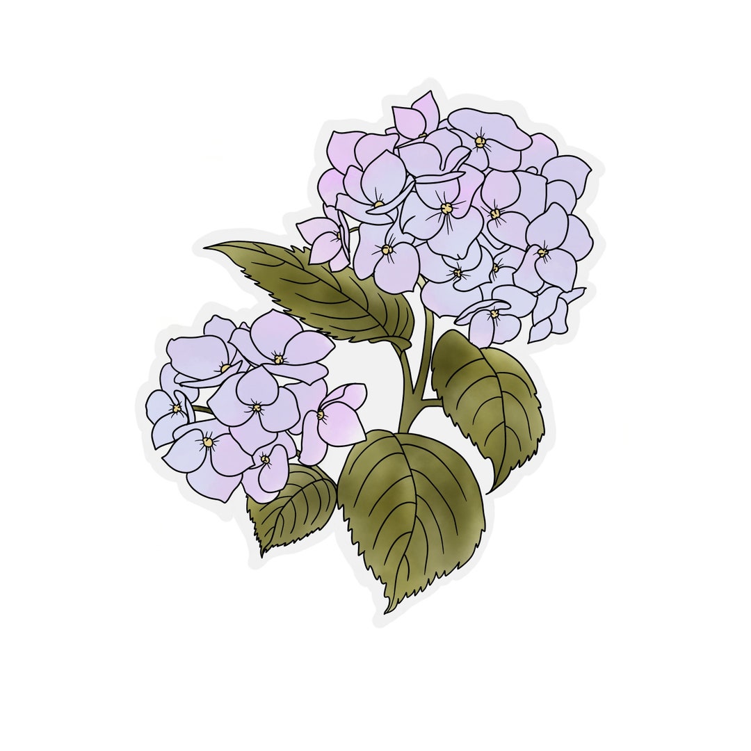 Transparent Flower Sticker | Clear Hydrangea Flower Sticker ...