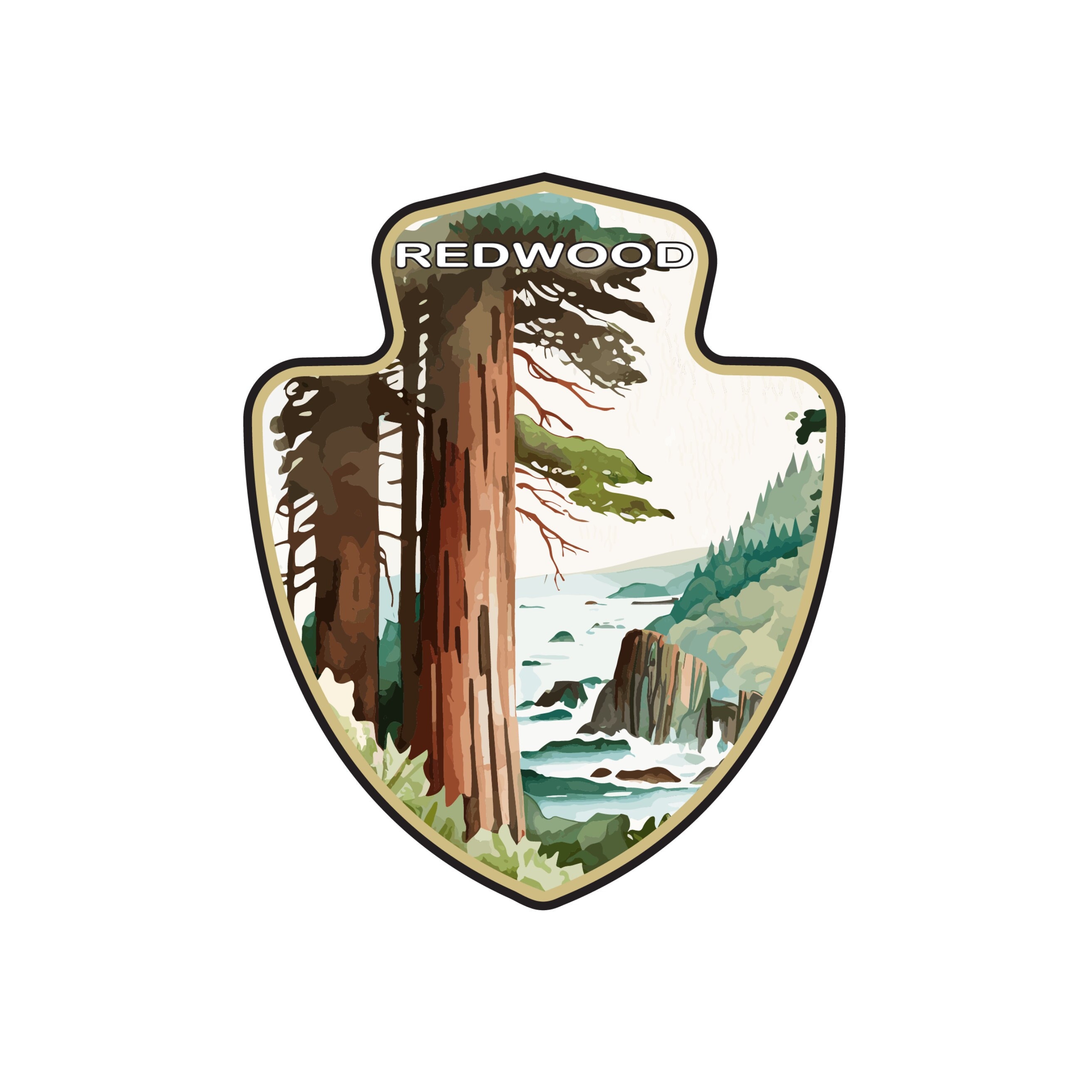 Redwood National Park Vinyl Waterbottle Sticker, Outdoor Adventure ...