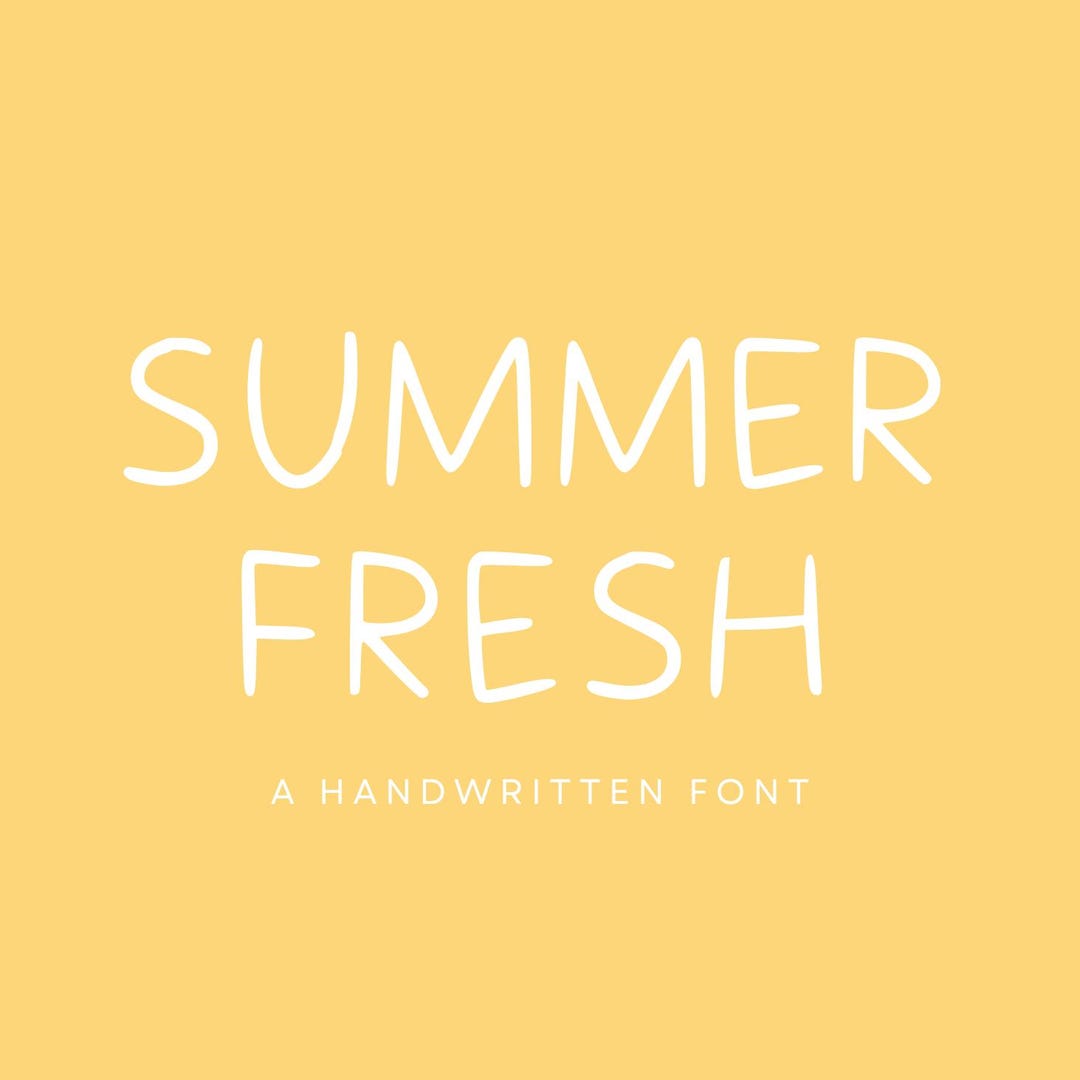Summer Fresh, Handwritten Font - Etsy