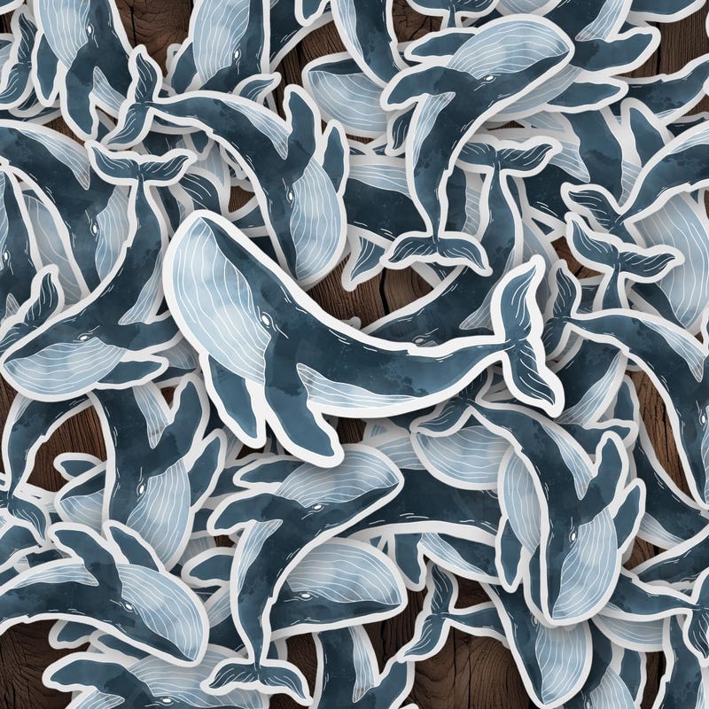 Whale Sticker - Etsy