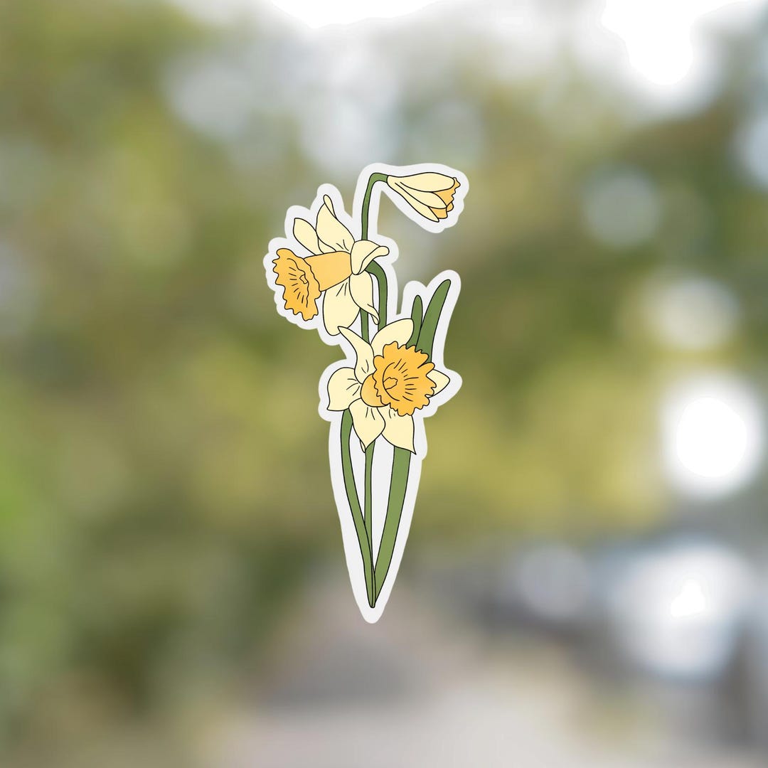Daffodil Flower Transparent Sticker | Clear Daffodil Sticker ...