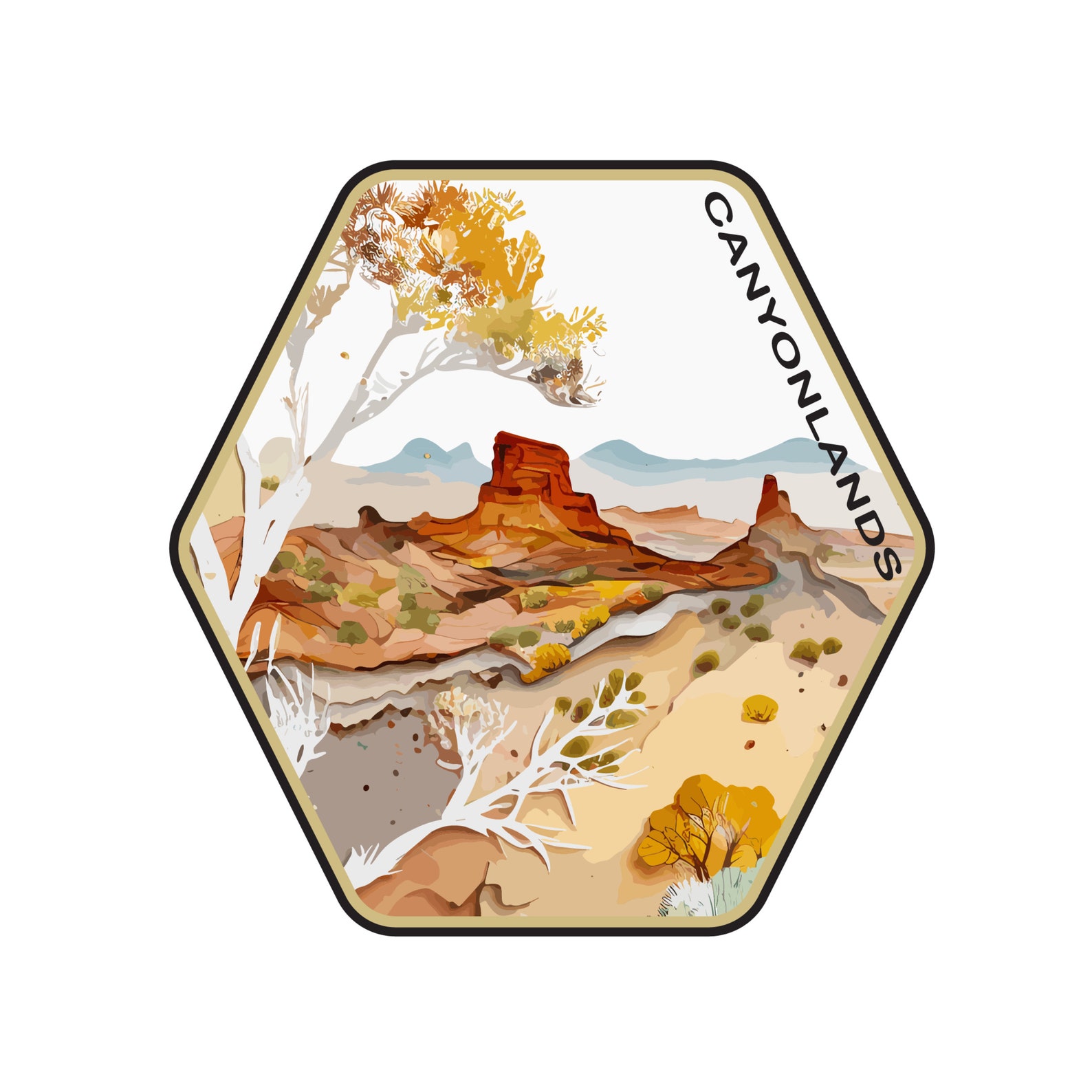 Canyonlands National Park Vinyl Waterbottle Sticker, Outdoor Adventure ...