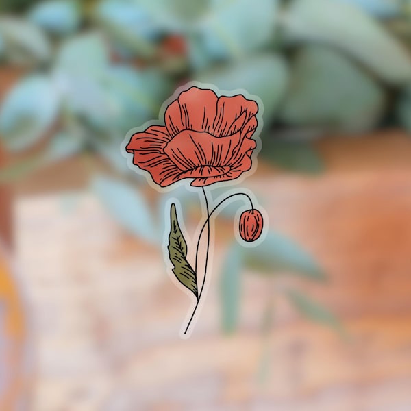 Poppy Stickers - Etsy UK