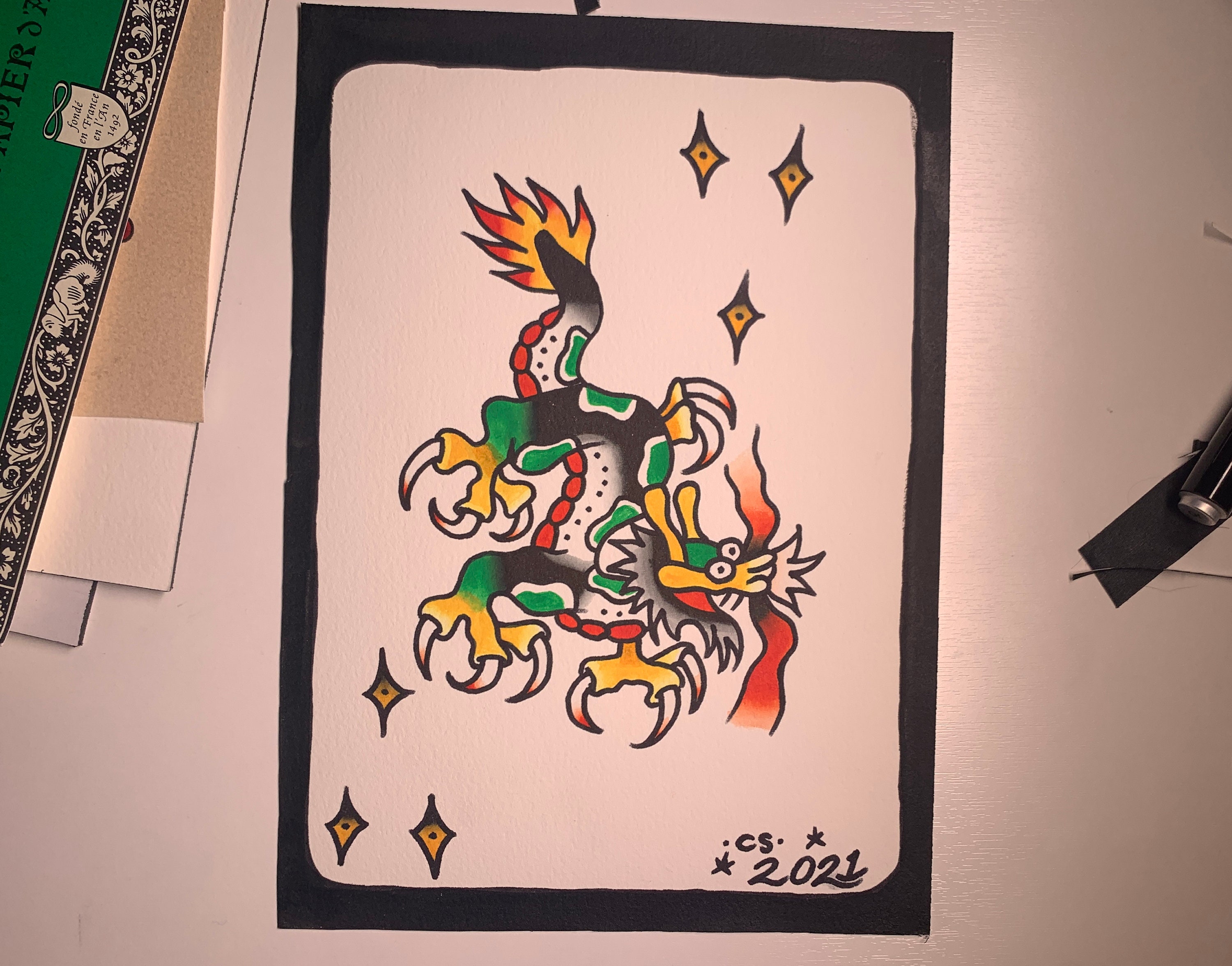 Traditional Dragon Tattoo Flash Sheet - 8x11 In. - Etsy