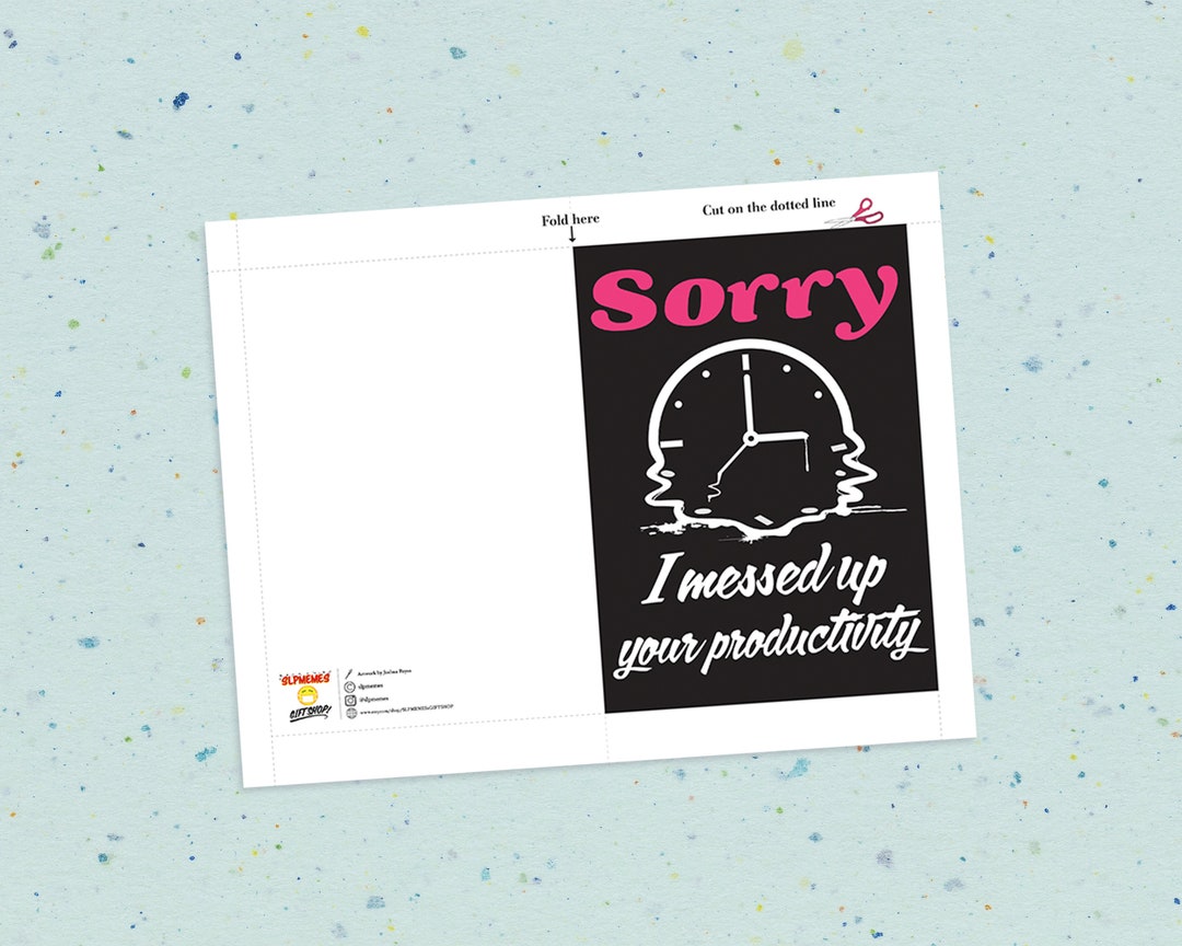 Printable Sorry I Messed up Your Productivity, Speech Therapy ...