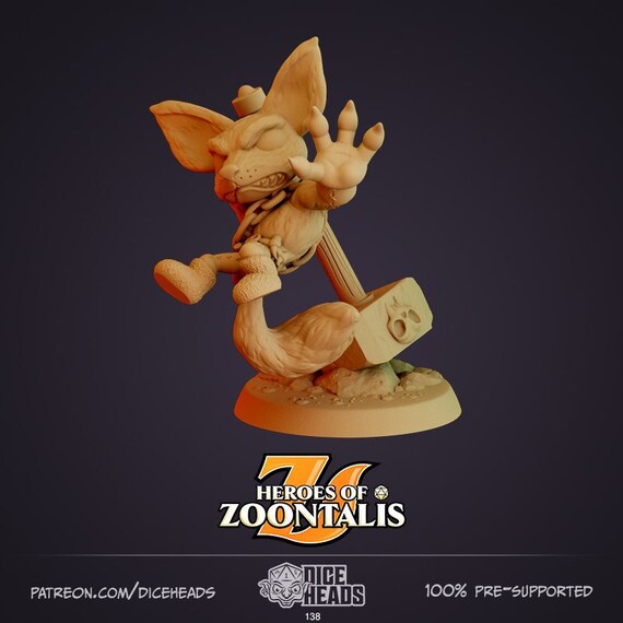 Fennec Fox Barbarian for Dnd 5e Pathfinder 4e 3e 2e Gloomhaven | Etsy