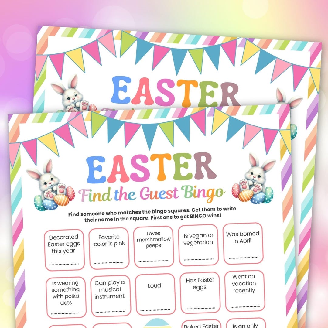 Easter Bingo Game | Fun Easter Games | Easter Find the Guest Bingo ...