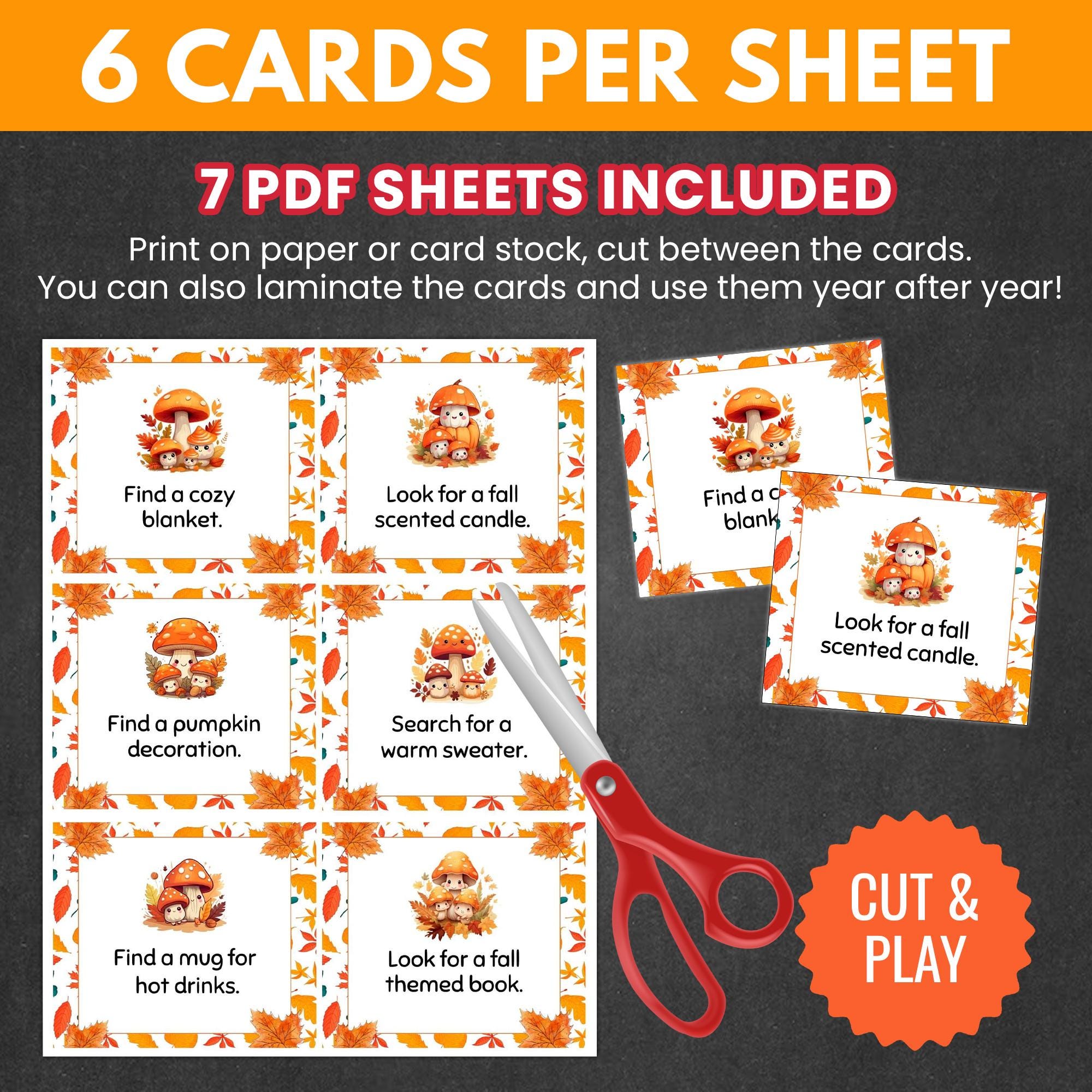 Autumn Indoor Scavenger Hunt | Printable PDF | Kids, Teens, Adults - Etsy