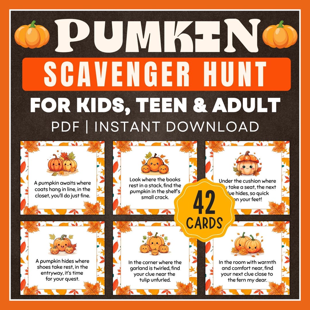 Fall Fun: Pumpkin Scavenger Hunt Adventure Party Game - Etsy