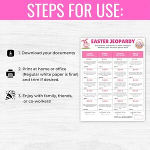 Easter Jeopardy Game, Printable Easter Trivia for Church, School ...