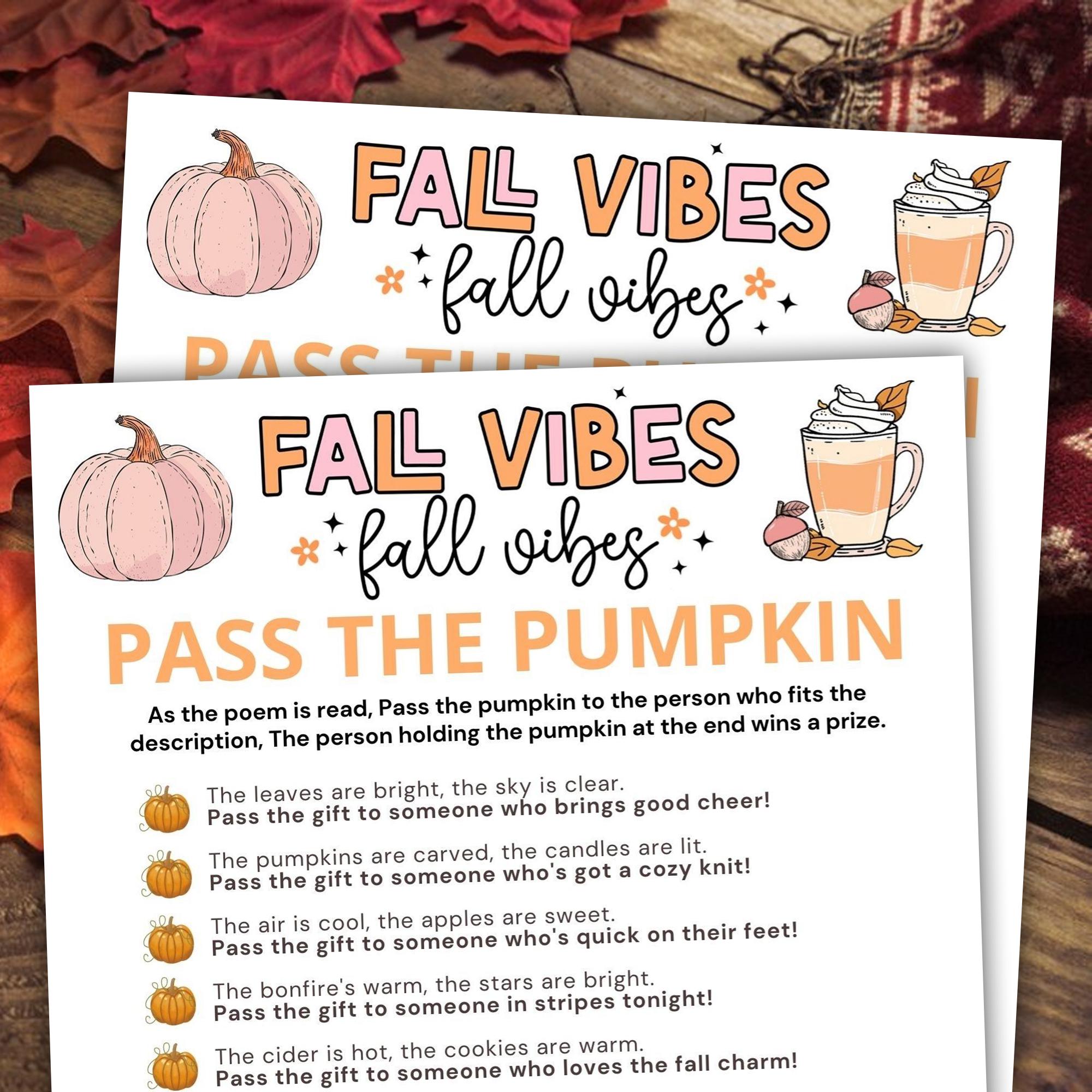 Fall Pass the Pumpkin Game | Printable Autumn Games | Fall Time ...