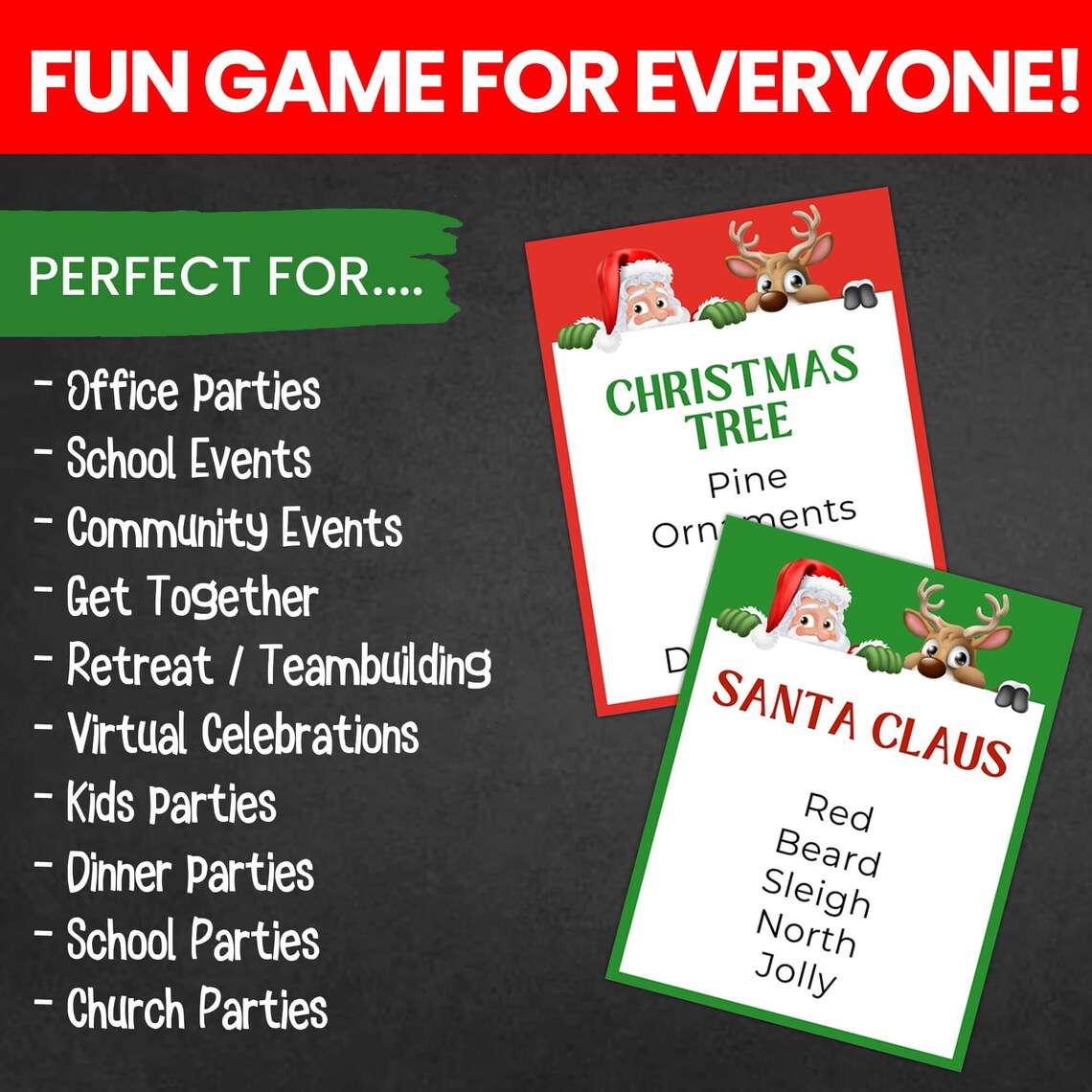 Christmas Taboo Game Christmas Party Game Don't Say Forbidden Words ...