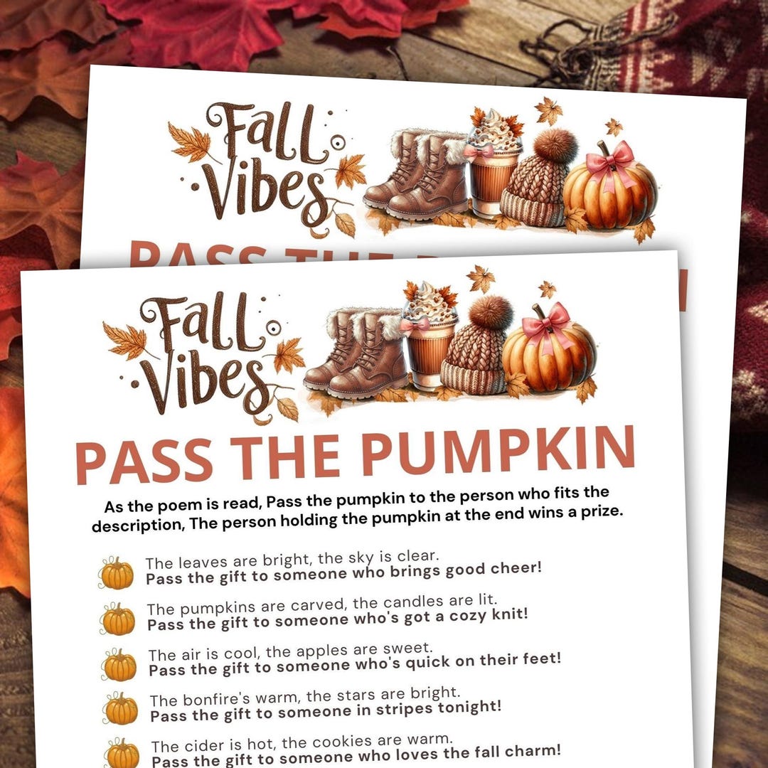 Fall Pass the Pumpkin Game | Printable Autumn Games | Fall Time ...