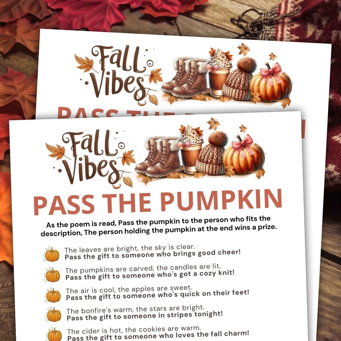 Fall Pass the Pumpkin Game | Autumn Printable Activity (digital ...