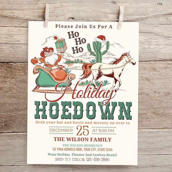 Western Christmas Party Invitation - Etsy
