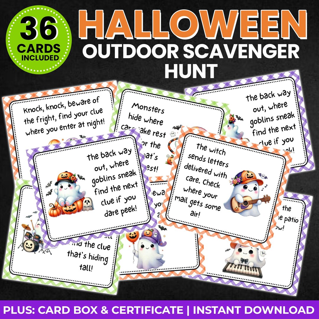 Halloween Scavenger Hunt for Kids丨outdoor Treasure Hunt丨scavenger Hunt ...