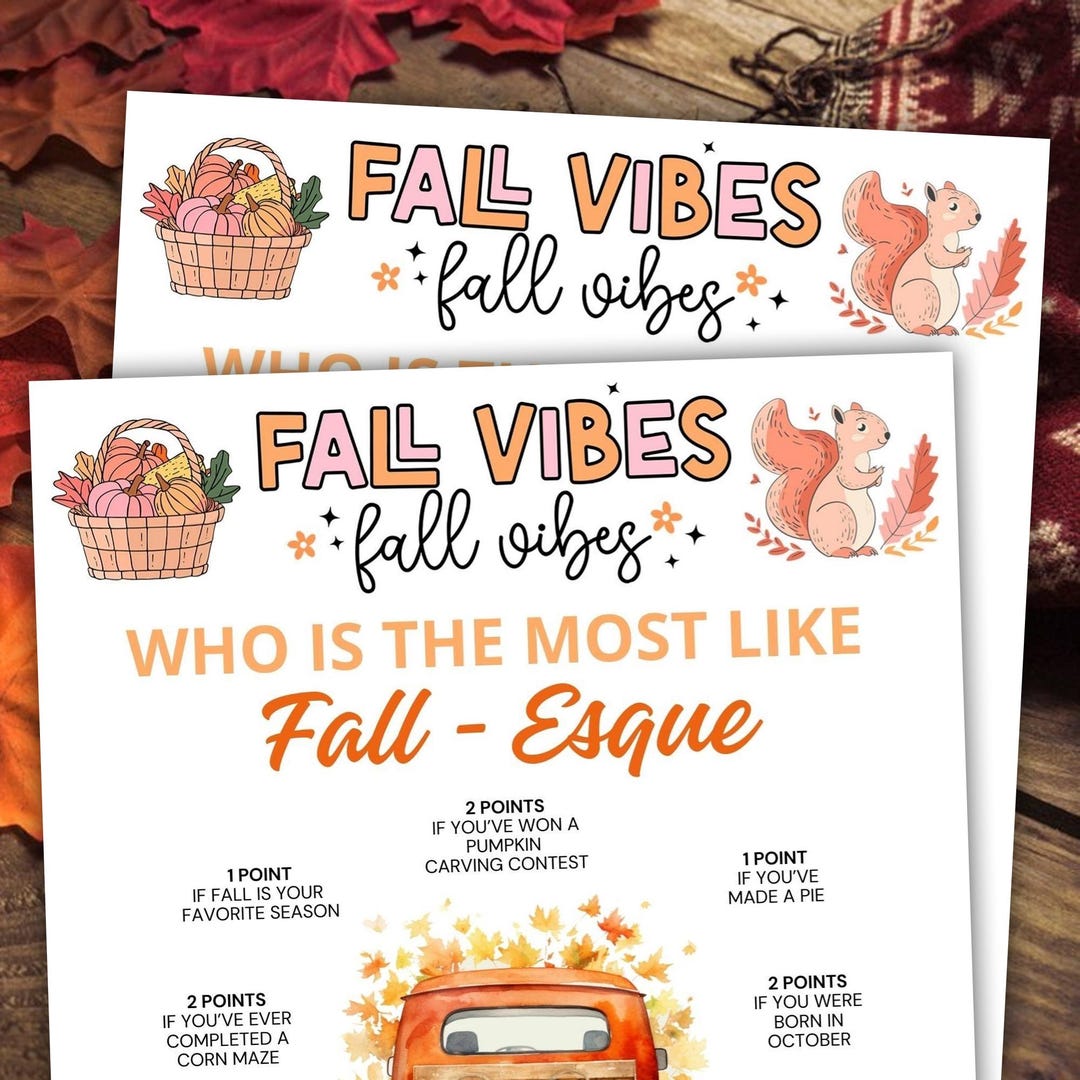 Fall Game, Who is Most Like Fall Game, Fall Game for Kids and Adults ...