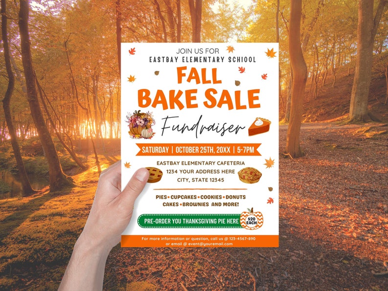 Editable Fall Bake Sale Fall Festival Flyer Fall Flyer - Etsy