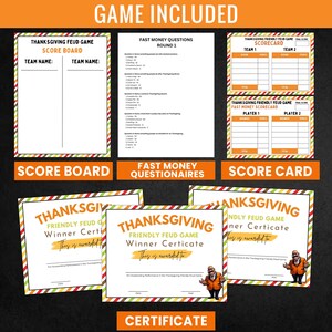 Thanksgiving Friendly Feud Game, Fun Family Game Night Activity ...