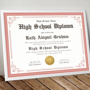 Editable Homeschool Diploma Template, Ged Highschool Custom Diploma ...