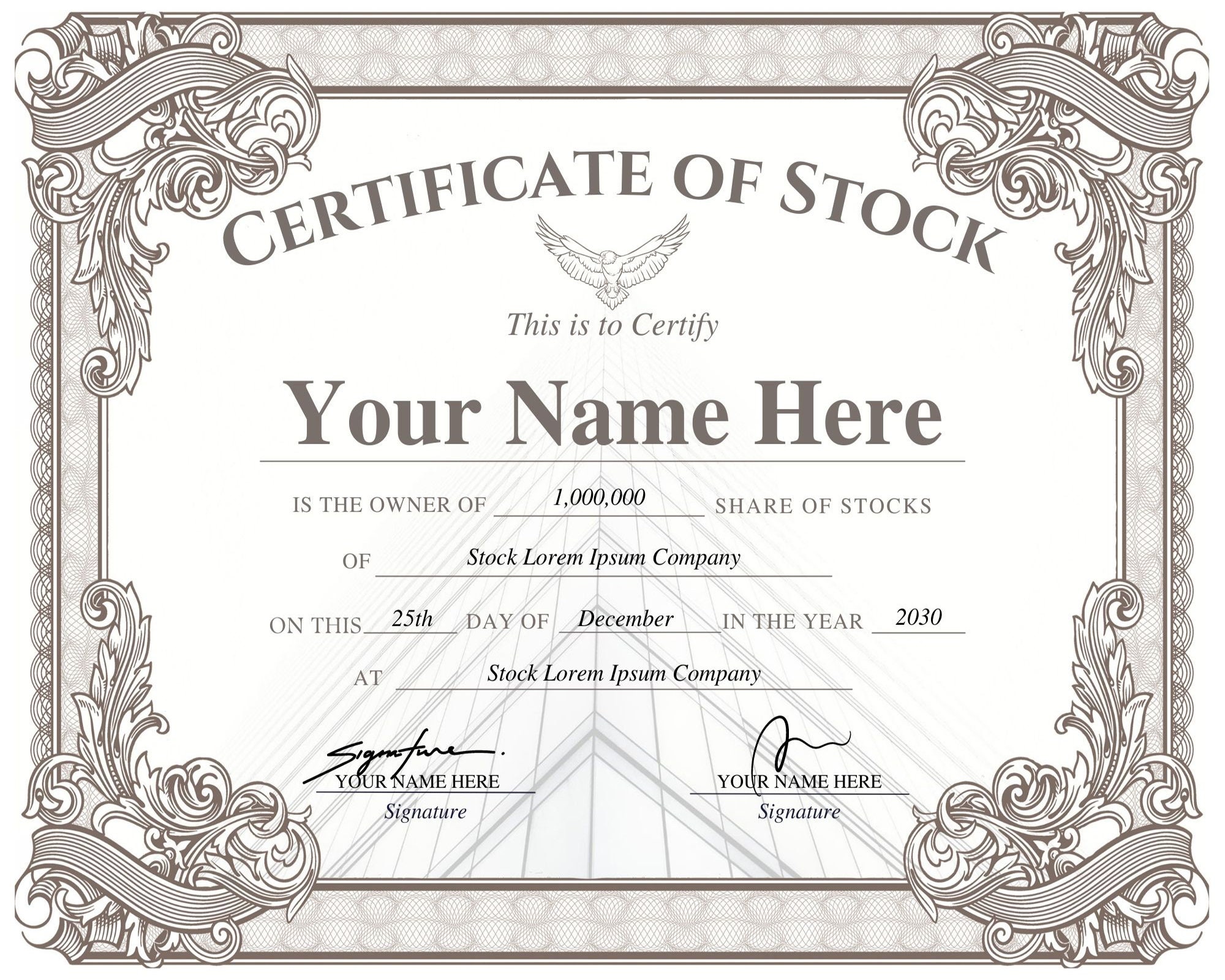 Certificate Of Shares Template Certificate Of Shares Template