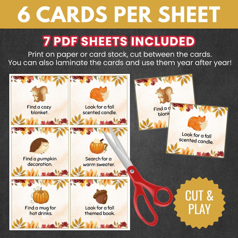 Autumn Indoor Scavenger Hunt | Printable PDF | Kids, Teens, Adults - Etsy