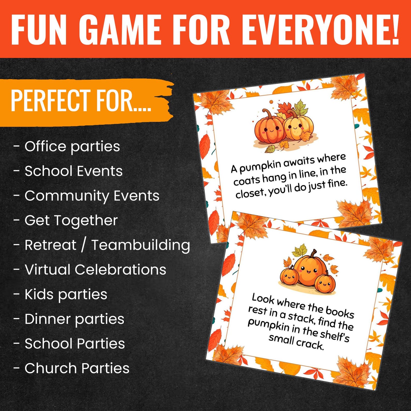 Fall Fun: Pumpkin Scavenger Hunt Adventure Party Game - Etsy