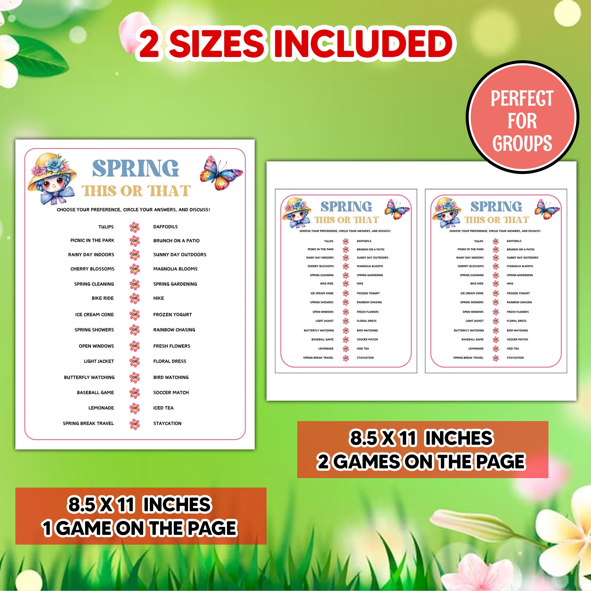 Spring This or That Printable Springtime Games Party Games Spring ...