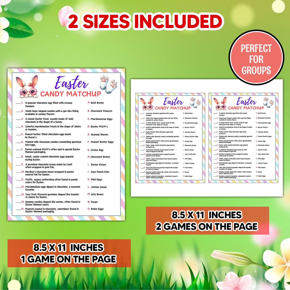 Easter Candy Matchup Game | Printable Party Activity (PDF) - Etsy