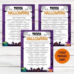 Halloween Trivia Game Printable, Halloween Party Games for Kids and ...