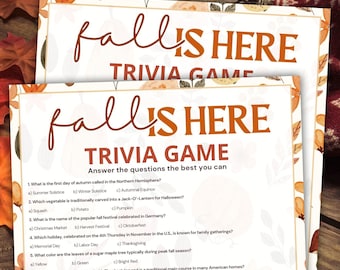 Fall Trivia Game |fall Printable Party Games | Fun Autumn Games ...