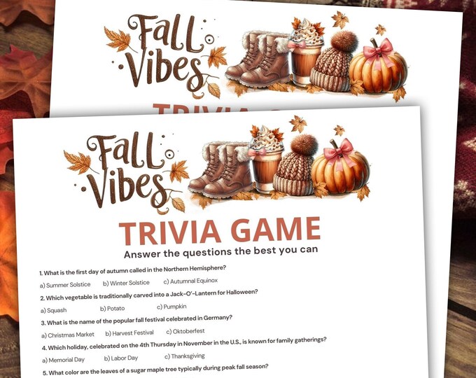 Fall Trivia Game: Printable Autumn Activity (PDF Download) - Etsy Canada