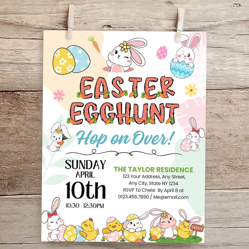Editable Easter Egg Hunt Invitation Template (digital Download) - Etsy