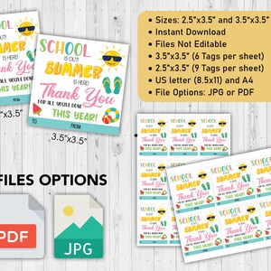 School is Out Summer is Here Teacher Appreciation Tags, End of School ...