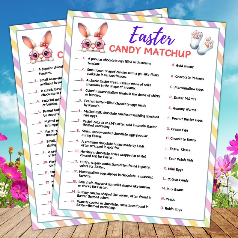 Easter Candy Matchup Game | Printable Party Activity (PDF) - Etsy