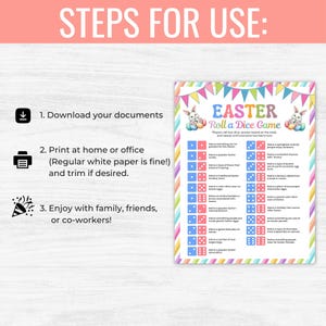 Easter Roll a Dice Game Printable | Fun Easter Game for Kids & Adults ...