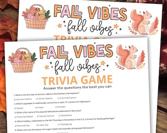 Fall Trivia Game |fall Printable Party Games | Fun Autumn Games ...