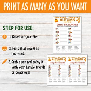 Fall Emoji Pictionary Game | Printable Autumn Games | Fall Time ...